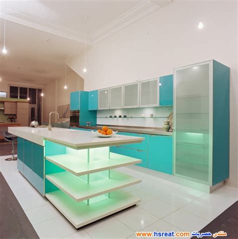 مطابخ بلت إن أمريكي باللون الفيروزي أحلي وأجدد مطابخ بلت إن أمريكي