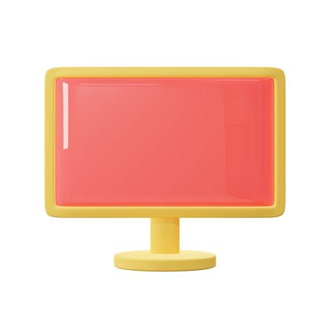 D Minimal Rendering Monitor PNG