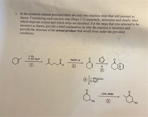Solved In The Synthesis Scheme Provided There Are Only Chegg Com