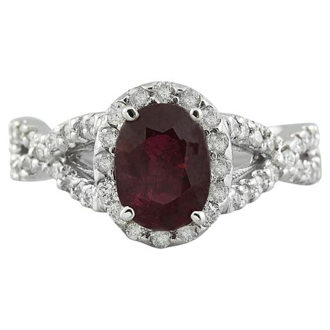 Ruby Diamond Ring In 14 Karat White Gold For Sale At 1stdibs