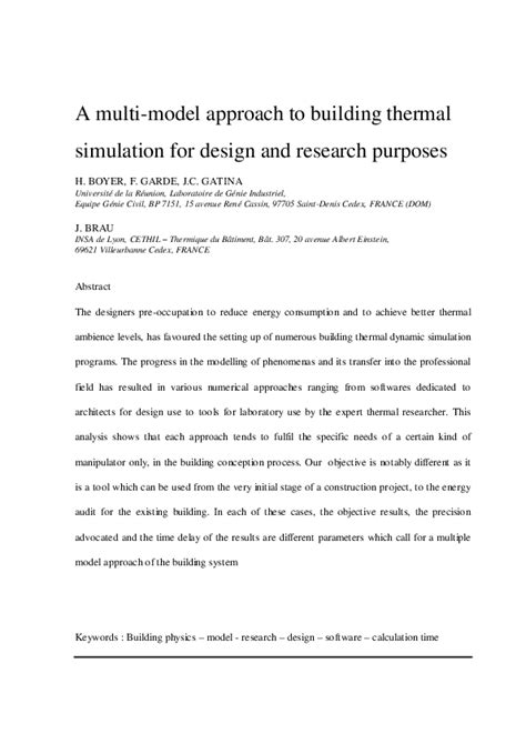 Pdf A Multimodel Approach To Building Thermal Simulation For Design And Research Purposes