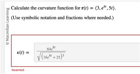 Solved Calculate The Curvature Function For Rt 3e4t5t