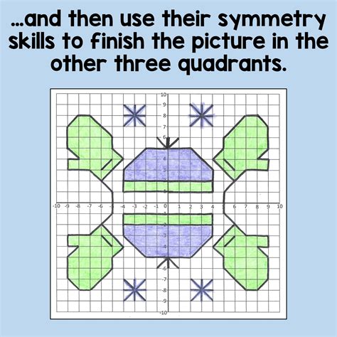 Winter Symmetry And Reflection Coordinate Plane Mystery Graphing