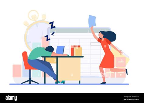 Lazy Office Worker Stock Vector Image And Art Alamy