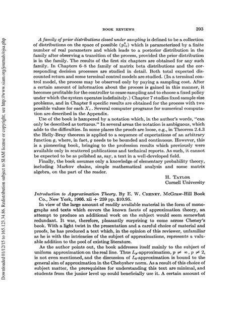 Introduction To Approximation Theory E W Pdf