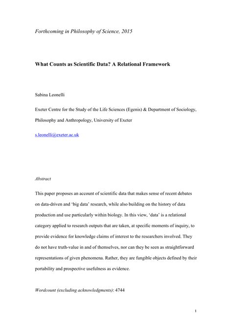 Pdf What Counts As Scientific Data A Relational Framework