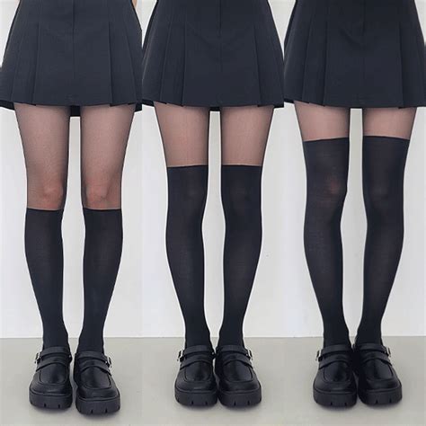 수앤수 [팬티스타킹] 투톤 페이크 오버니삭스 팬티스타킹 23t059