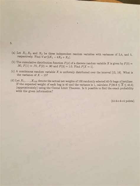 Solved Let X1x2 And X3 Be Three Independent Random