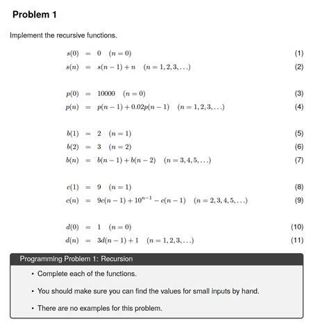 Solved Implement The Recursive Functions