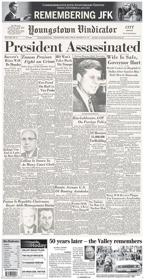 The 10 Best Jfk Anniversary Front Covers From Around The Country