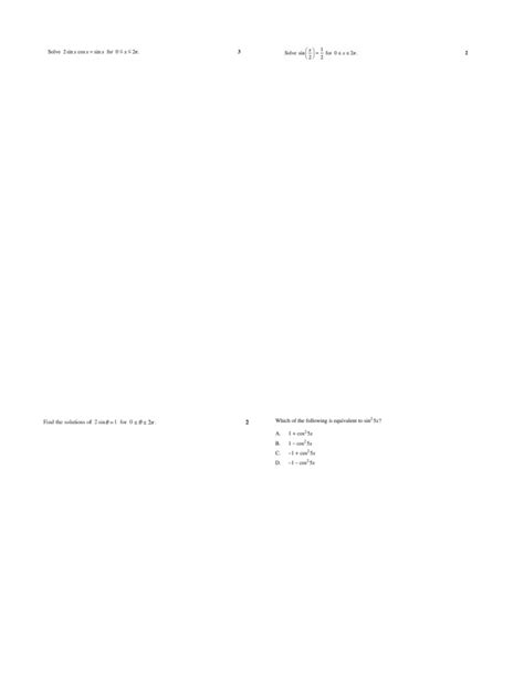 Trig Equations Hsc Questions Pdf