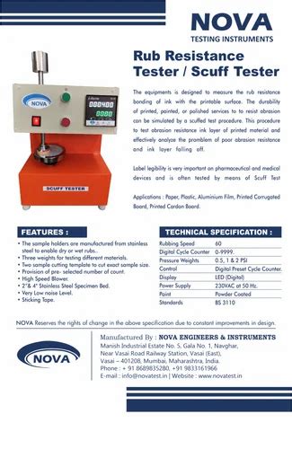 Scuff Tester Rub Resistance Tester 220 V At ₹ 45000 Unit In Mumbai