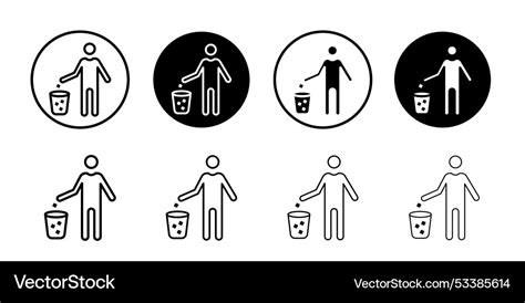 Waste Bin Icon Logo Set Royalty Free Vector Image