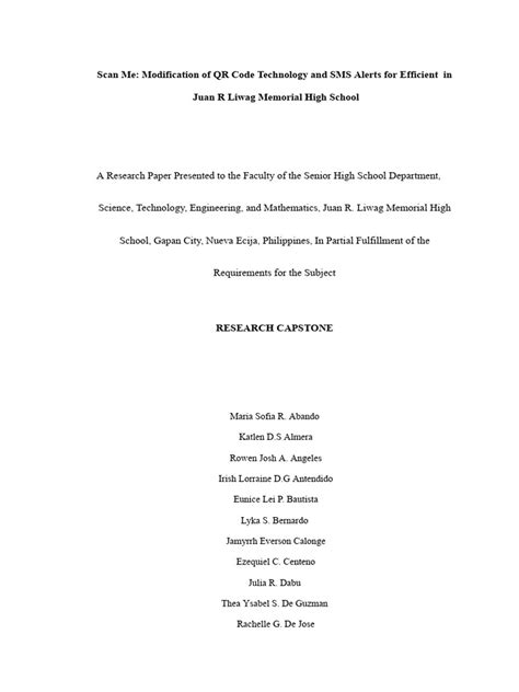 Scan Sesame Modification Of Qr Code Technology And Sms Alerts For Efficient Attendance In Juan