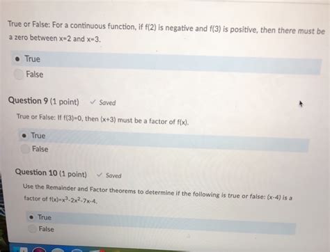 solved true or false for a continuous function if f 2 is