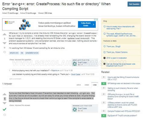 Solusi Avr G Error Createprocess No Such File Or Directory Di