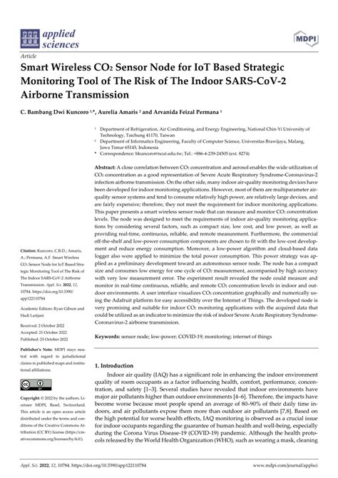 Pdf Smart Wireless Co2 Sensor Node For Iot Based Strategic Monitoring