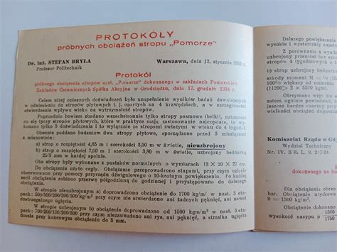 Protocols Of Loading Of Ceilings Pomorze GrudziĄdz Pomorskie ZakŁady Ceramiczne Sp Akc