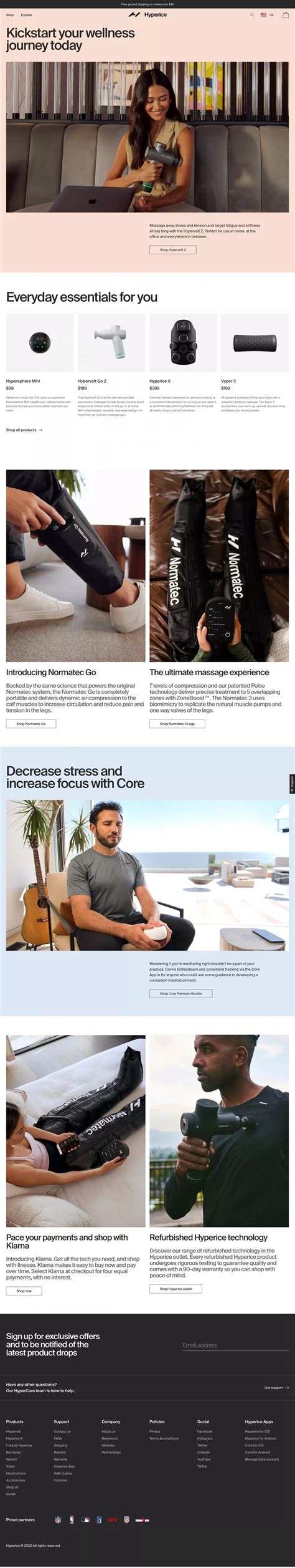 Homepage Hyperice On Landbook Get Inspired By Ecommerce Design And More