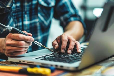 Premium Photo Professional Technician Repairing Computer Hardware With Focus On Hands