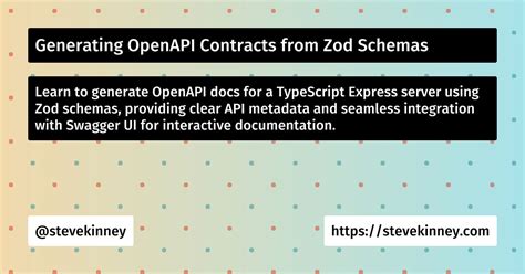 Generating Openapi Contracts From Zod Schemas Full Stack Typescript