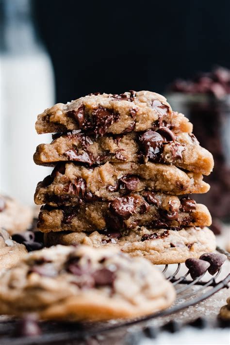 Soft And Chewy Eggless Chocolate Chip Cookies Blue Bowl