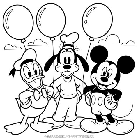 Donald Goofy Mickey Omalovánka Omalovánky Pro Děti Zdarma K Vytištění