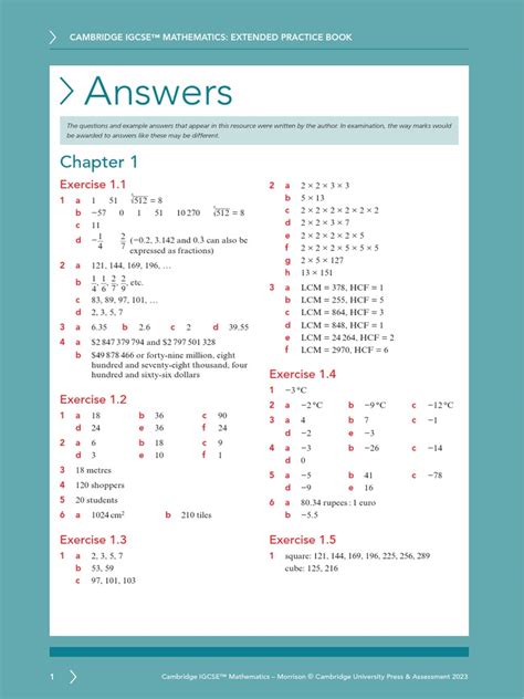 Igcse Maths 3ed Extended Practice Book Answers Pdf