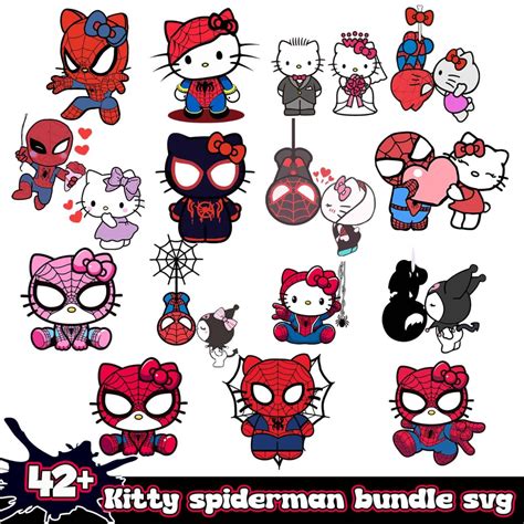Hello Kitty Spiderman Bundle Svg Bigbundlesvg