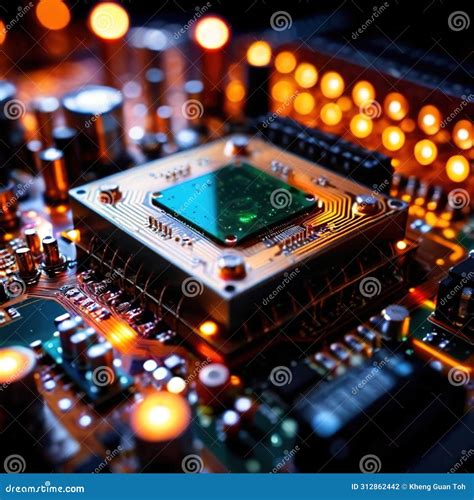 Computer Circuit Board Intricate Electronic Technology For Cpu Processor Stock Illustration