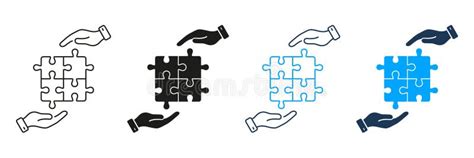 Puzzle And Human Hands Icon Problem Solving Strategy Solution