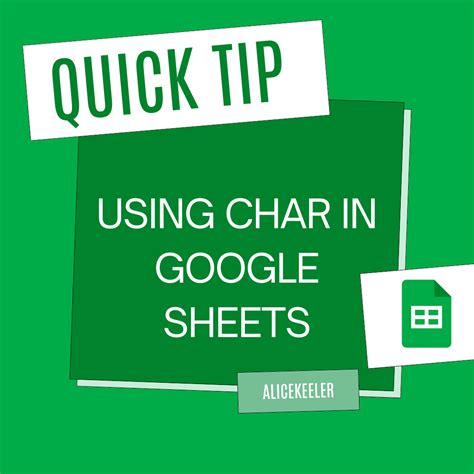 Using Char In Google Sheets Teacher Tech With Alice Keeler