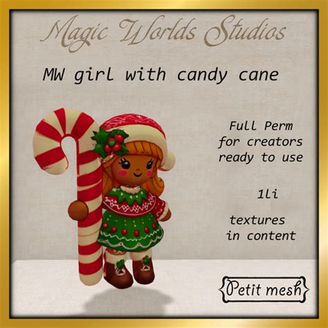 Second Life Marketplace Mw Girl With Candy Cane