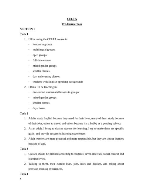 Pre Course Task Pdf Linguistics Syntax