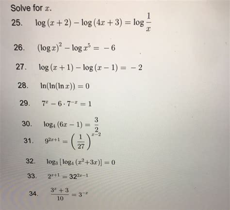 Solved Solve For X Log X Log X Log Chegg Com