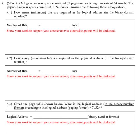 solved 4 6 points a logical address space consists of 32
