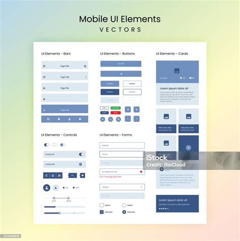 Application Design Ui Elements Vector Set Stock Illustration Download Image Now Graphical