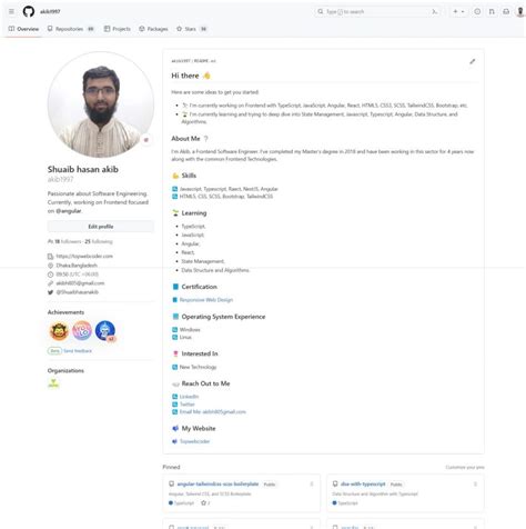 Github Profile Shuaib Hasan Akib 🅰️ 12 Comments