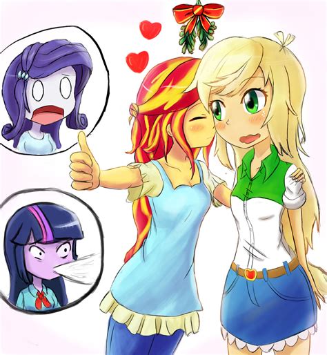 Human Rainbow Dash And Applejack Kiss Human Rainbow Dash And Applejack Kiss