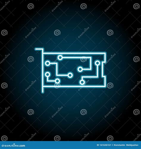 Hardware Chip Video Card Neon Icon Simple Thin Line Outline Vector