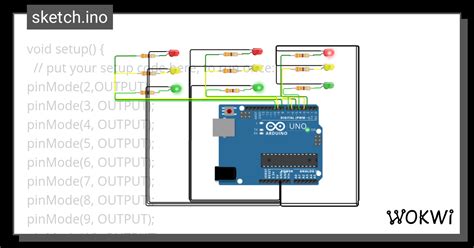 Traffic Light System Wokwi Esp32 Stm32 Arduino Simulator