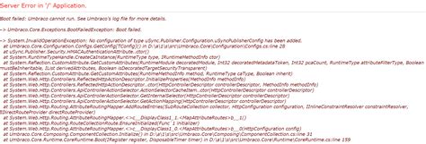 How To Fix The Umbraco Core Exceptions Bootfailedexception Uk Net Web Developer