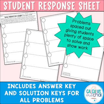 Calculus Applications Of Integration Area Volume And Arc Length TPT