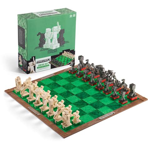 The Noble Collection Minecraft Chess Set Chess Set Minecraft Game Pieces