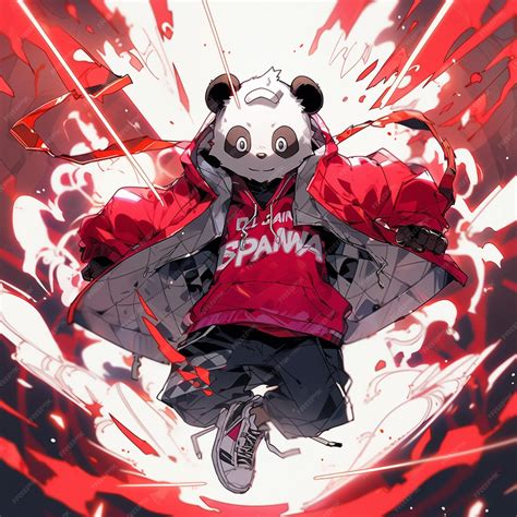 Anime Character In Red Jacket And Black Pants With A Red Hoodie