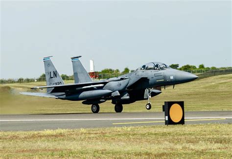 Militaryphotodepot An F 15e Strike Eagle Aircraft Takes Off For Atlantic Trident 25 At Raf