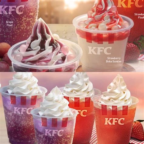 Kfc Introduces Strawberry Float Strawberry Boba Sundae