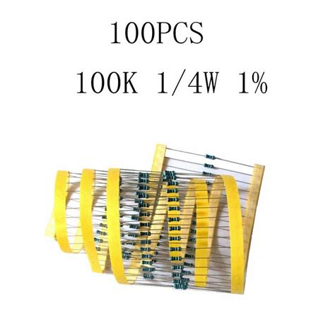 100 Pieces 1 4w Metal Film Resistor Precision Resistor Precision 1 प्रतिरोधों Rajeshwar Impex