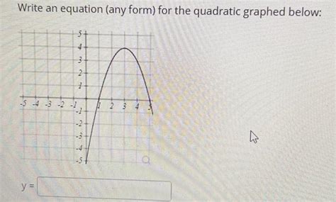 Solved Write An Equation Any Form For The Quadratic