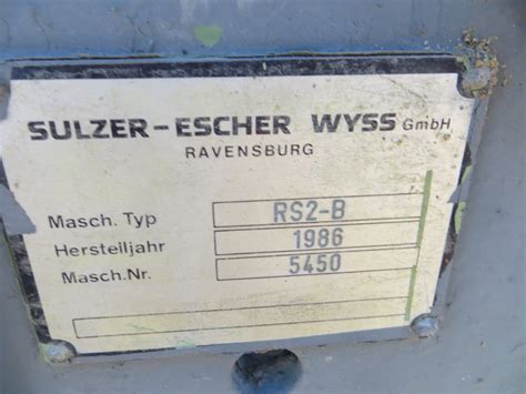 Rs2c Sulzer Esher Wyss Reject Sorter Rejectsorter Model Rs2b Sulzer Rs2b Rejectsorter Used
